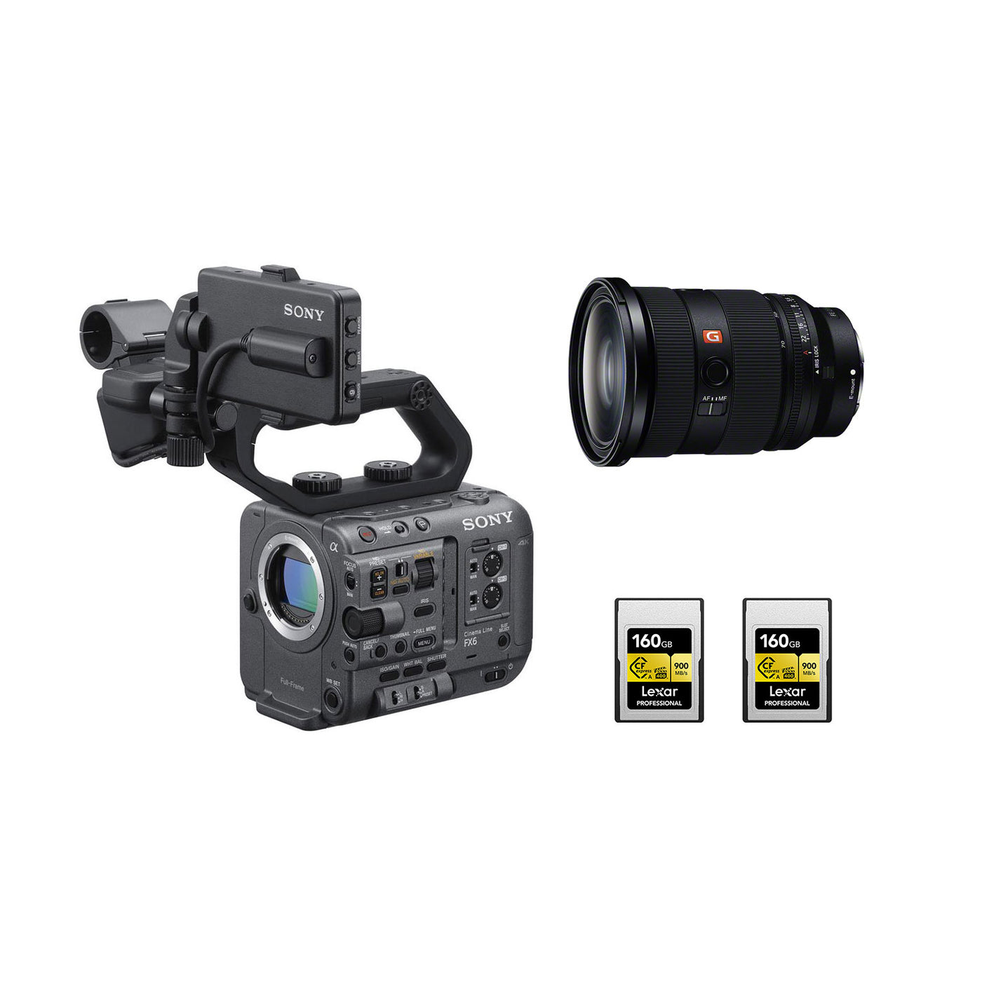SONY ILME-FX6V + SEL2470GM2 + LCAGOLD160G-RNENJ x2 FX6+SEL2470GM2標準ズーム ...
